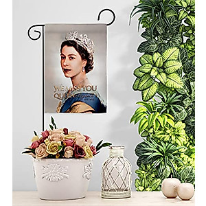 Queen Elizabeth II Flag We Miss You Garden Flag Set Wood Dowel Sweet Life Sympathy Remembrance Memorial Bereavement Love Support Emotion Postive House Banner Small Yard Gift Double-Sided, Made in USA