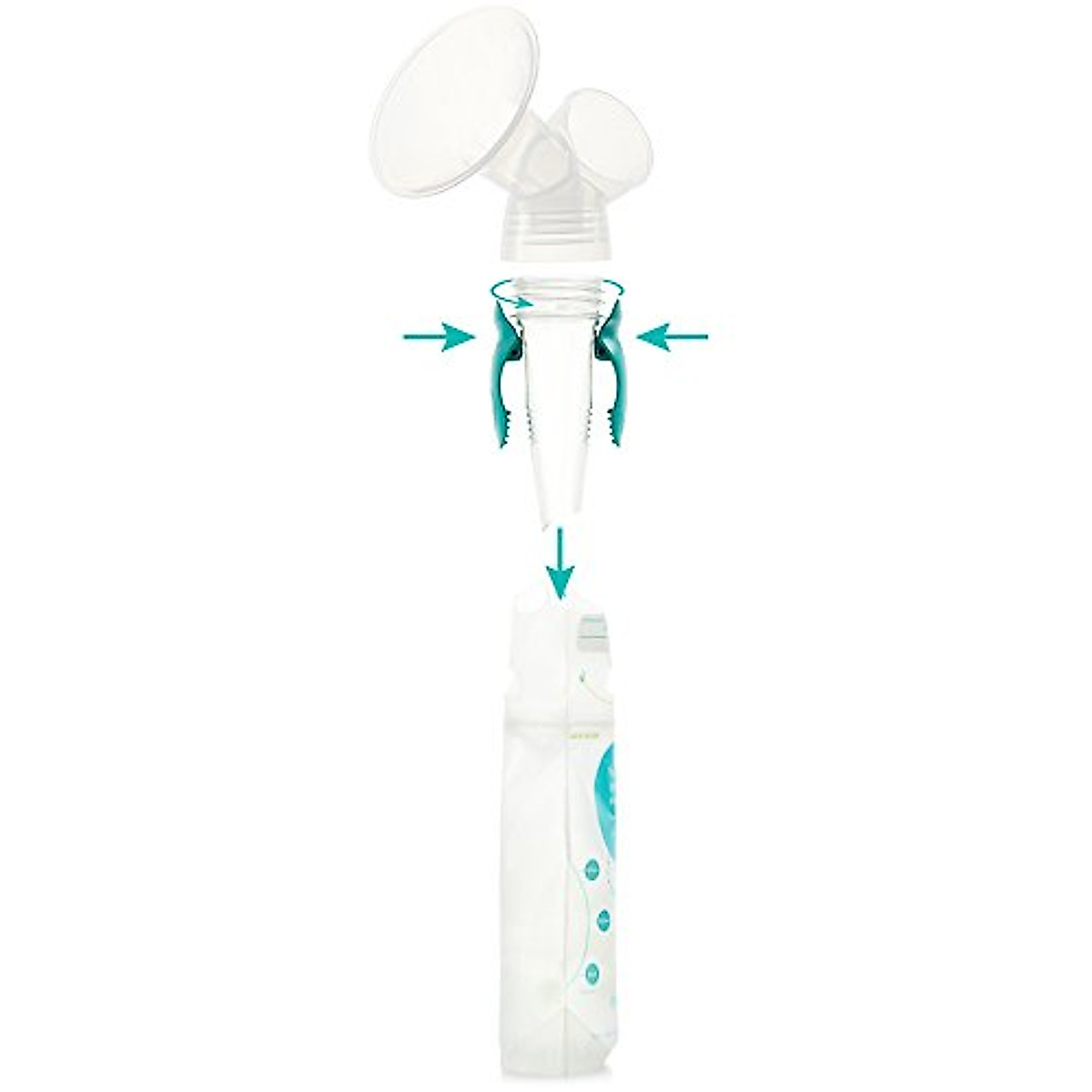 Evenflo Feeding Advanced Breast Milk Storage Bag Adapters for Breast Pumps (Pack of 2)