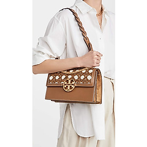 Tory Burch Women's Miller Basketweave Shoulder Bag, Moose, Grey, One Size