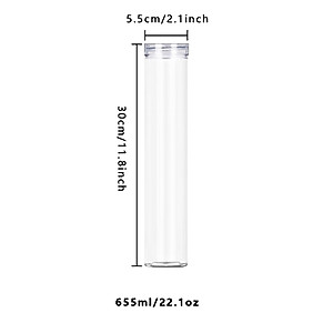 Set of 6Pcs Clear Plastic Food Storage Jar with Lid, Round Transparent Skinny Storage Container for Spaghetti, Pasta and Dry goods (Clear 6pcs)