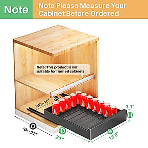 Pull out Cabinet Organizer, 21"Deep, Slide out Drawers for Kitchen Cabinets, Under Sink Pull-Out Home Organizers with Adhesive Nano Film Fixed, Sliding Cabinet for Bathroom, Pantry Storage Shelves