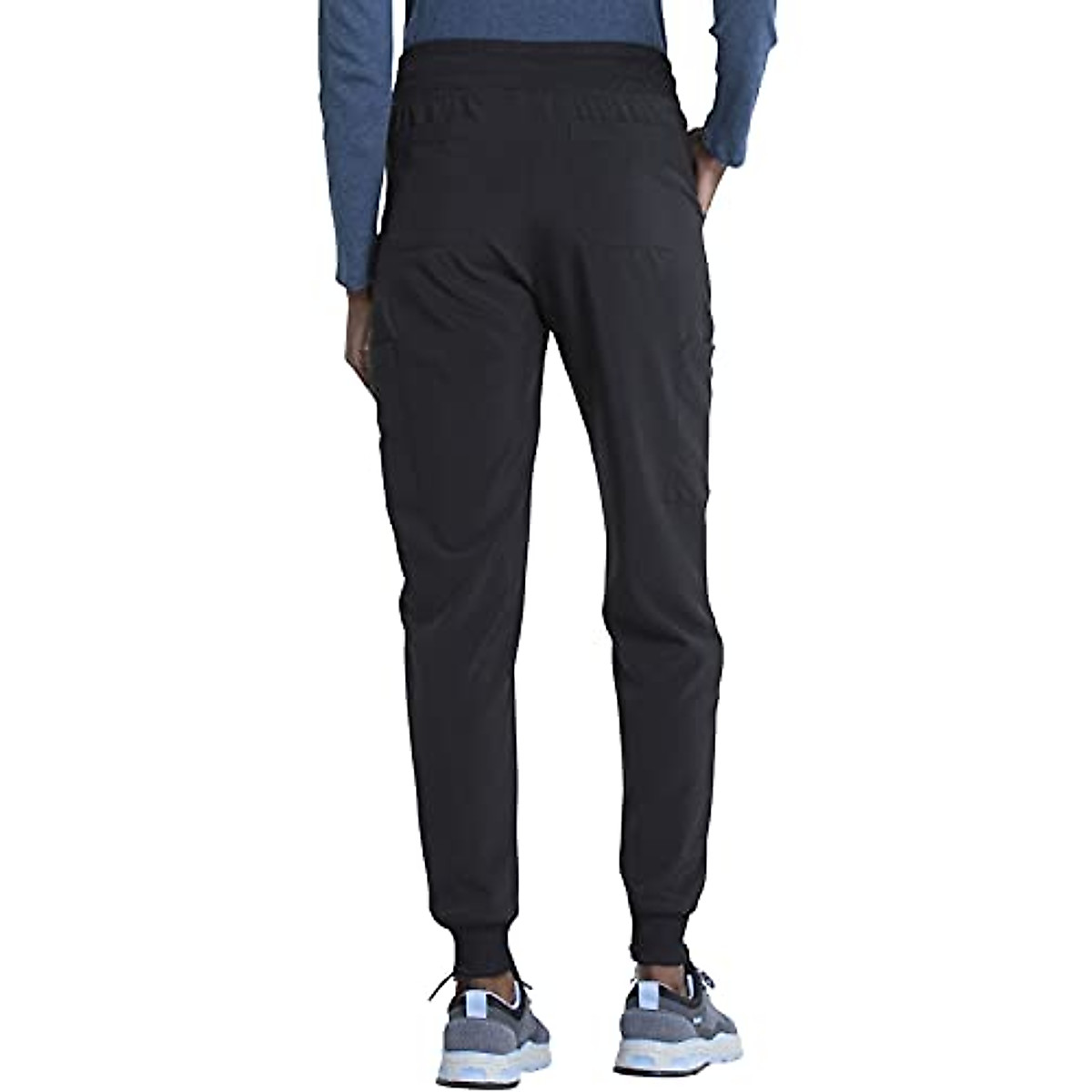 EDS Essentials Jogger Scrubs for Women, Drawstring Scrub Pants DK065, M, Black