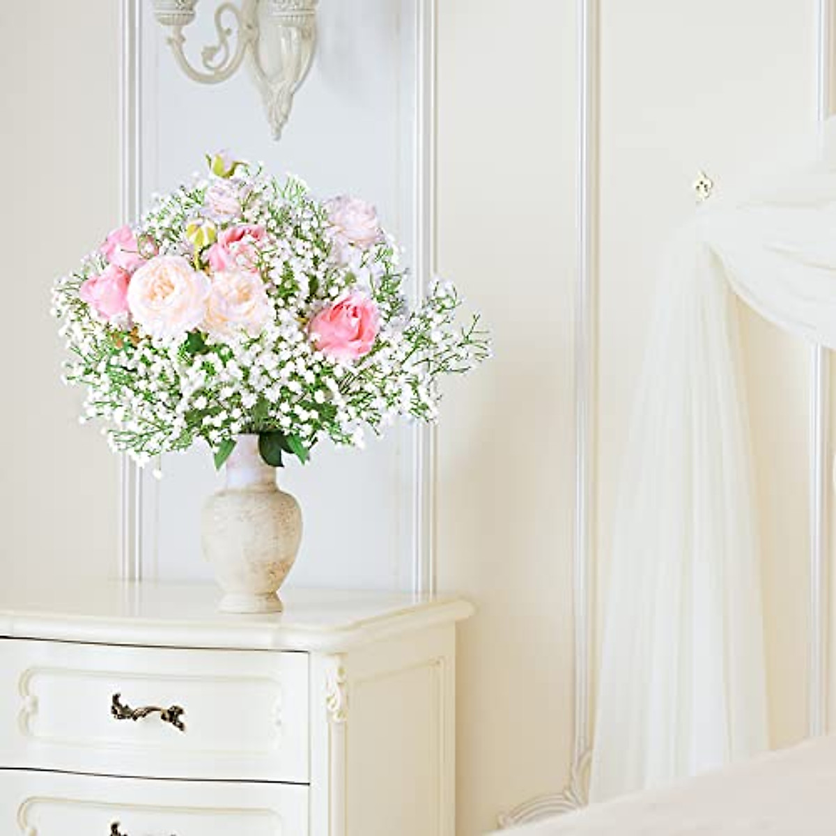 LYLYFAN 12 Pcs Babys Breath Artificial Flowers, Gypsophila Real Touch Flowers for Wedding Party Home Garden Decoration