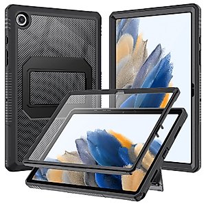 Soke Galaxy Tab A8 Case 10.5 Inch (SM-X200/X205/X207), with Built-in Screen Protector, Rugged Full Body Protective Case for 2022 Samsung Galaxy Tab A8 10.5(Black)