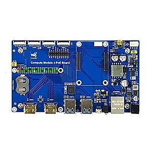 Waveshare Compute Module 4 IO Board with PoE Feature, Compatible with Raspberry Pi, Suitable for All Variants of CM4