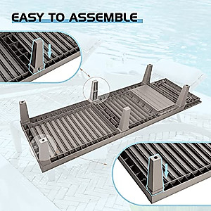 Devoko Outdoor Chaise Lounge Chairs Set of 2 Waterproof PE Quick Assembly Lounge Chair with Adjustable Back for Patio, Poolside, Beach, Yard