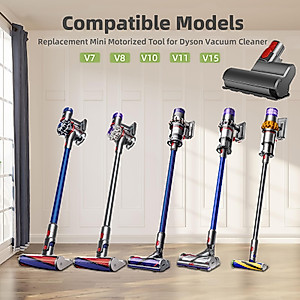 Mini Brush Head Tool for Dyson V7 V8 V10 V11 V15 Cordless Vacuum Cleaners, Vacuum Couth Mattress Upholstery Tool Head Replacement Parts