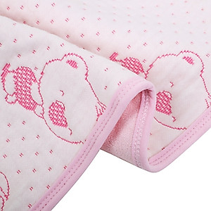 Cartoon Waterproof Changing Pads Breathable Leak-Proof Baby Urine Pad Mat Reusable Mattress Sheet Protector Pad Washable Incontinence Bed Pad for Bed Wetting Cute Bear Toddler Soft Cotton Urine Pad