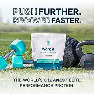 Ora Organic Work It: Ultra Clean Plant-Based Protein Powder Optimized for Recovery and Performance - with Tart Cherry, ProHydrolase, and Probiotics - 15 Servings (Chocolate, 15)