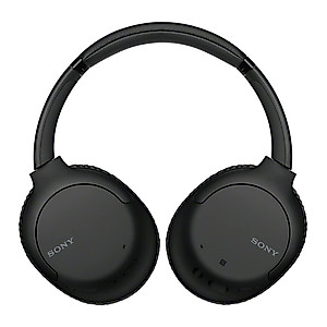 Sony WHCH720NWireless Bluetooth Noise Canceling Over-The-Ear Headphones (Black) Bundle with Headphone Hanger Mount with Built-in Cable Organizer (2 Items)