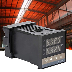 REX-C100 Temperature Controller, REX-C100FK02-M*an PID Digital Temperature Controller Relay Output Thermostat AC 250V Temperature Control Switch