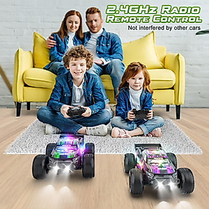 EpochAir Remote Control Car - 20km/h 2.4GHz High Speed RC Cars, Off Road Hobby RC Racing Car with 2 Rechargeable Batteries & LedLights, Toy Car Gift for 3 4 5 6 7 8 Year Old Boys Girls Kids