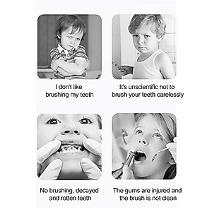 XUANQI 4Pcs U Shaped Kids Toothbrushes Age 2-6 & 6-12 Toddler U Shaped Toothbrush 360 Kids Full Mouth Toothbrush Large Head Toothbrush, Blue + Green + Pink + Yellow (XUANQI-f546457)