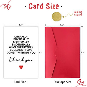 Funny Thank You Card for Men Women, Unique Thank You Gifts for Teacher Boss Mentor Coworkers, Friendship Thank You Card for Friends, Literally Could Not Have Done it Without You