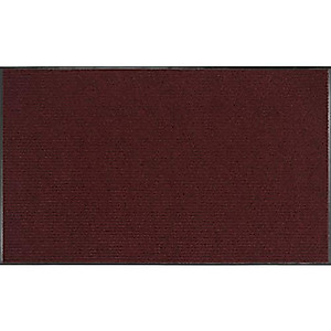 Amazon Basics Poly Linear-Rib Commercial Carpet Vinyl-Backed Mat 3' X 4' Red/Black