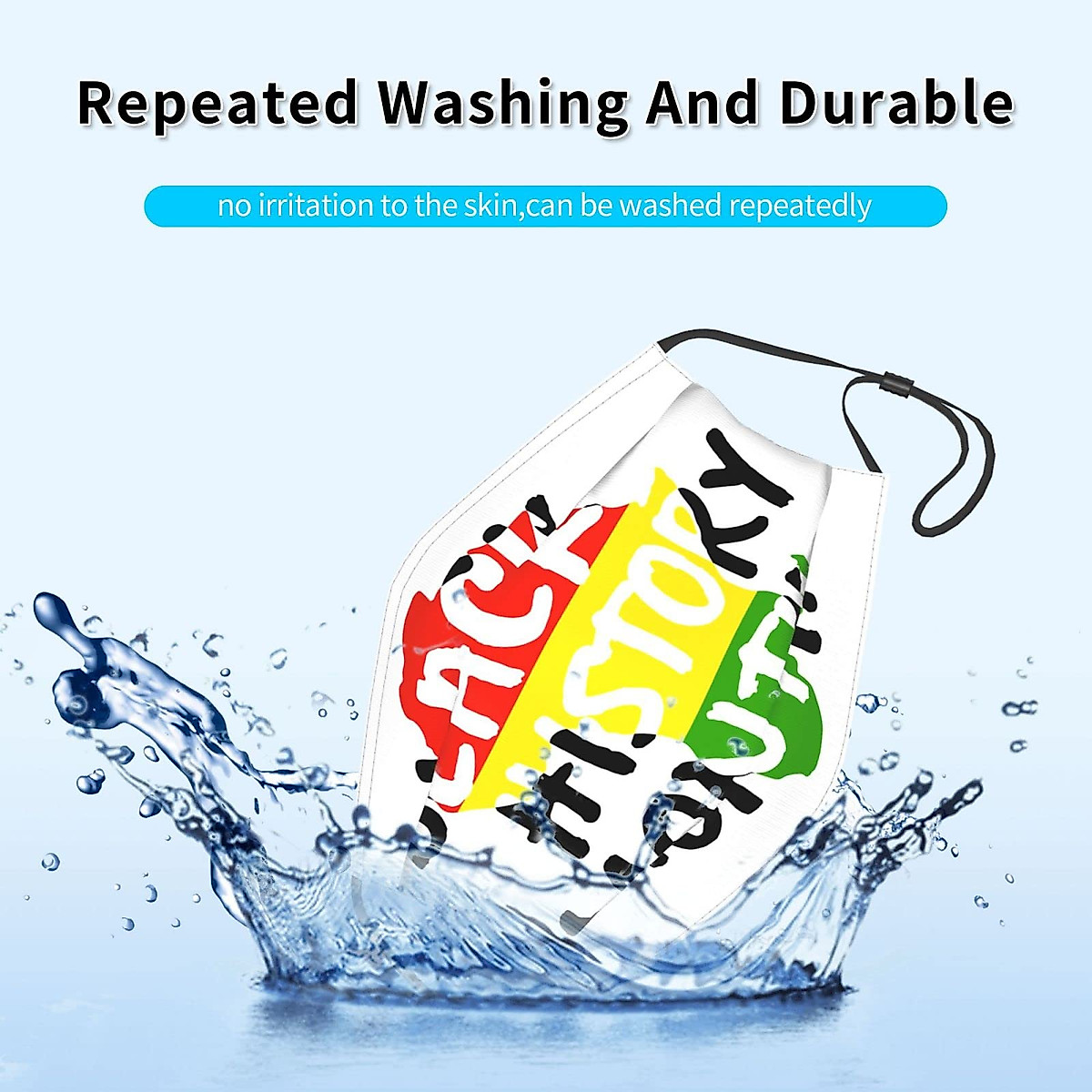 MISOLAXI 3Pcs Independence Day African American Freedom Masks Washable Reusable Balaclavas Face Mask Adjustable Ear Loops