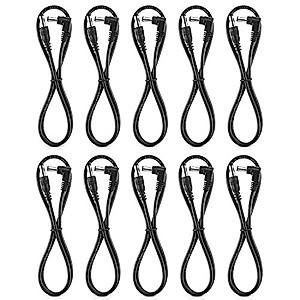 Donner Guitar Pedal Power DC Cable, 60 CM Effect Power Supply Cord - 10 Pack, Male to Male