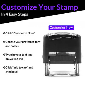Teryiaco Large Return Address Stamps - up to 3 lines - customizable self-inking rubber stamps - many font choices for online customizati (Small 9/16" x 1-1/2")