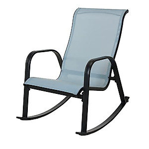 Grand patio Outdoor Mesh Sling Rocking Chair, Steel Rocker Seating Outside for Front Porch, Garden, Patio, Backyard (Blue 1PC)