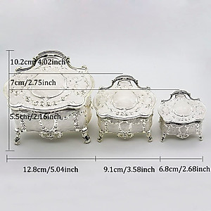 AVESON Luxury Vintage Metal Alloy Jewelry Box Ring Trinket Case Christmas Birthday Gift, Large