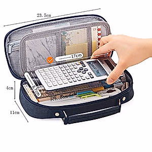 Pen case Pencil case Large capacity Fashionable Pencil case Boys Girls Elementary school students Junior high school students High school students University students For working adults(blue)