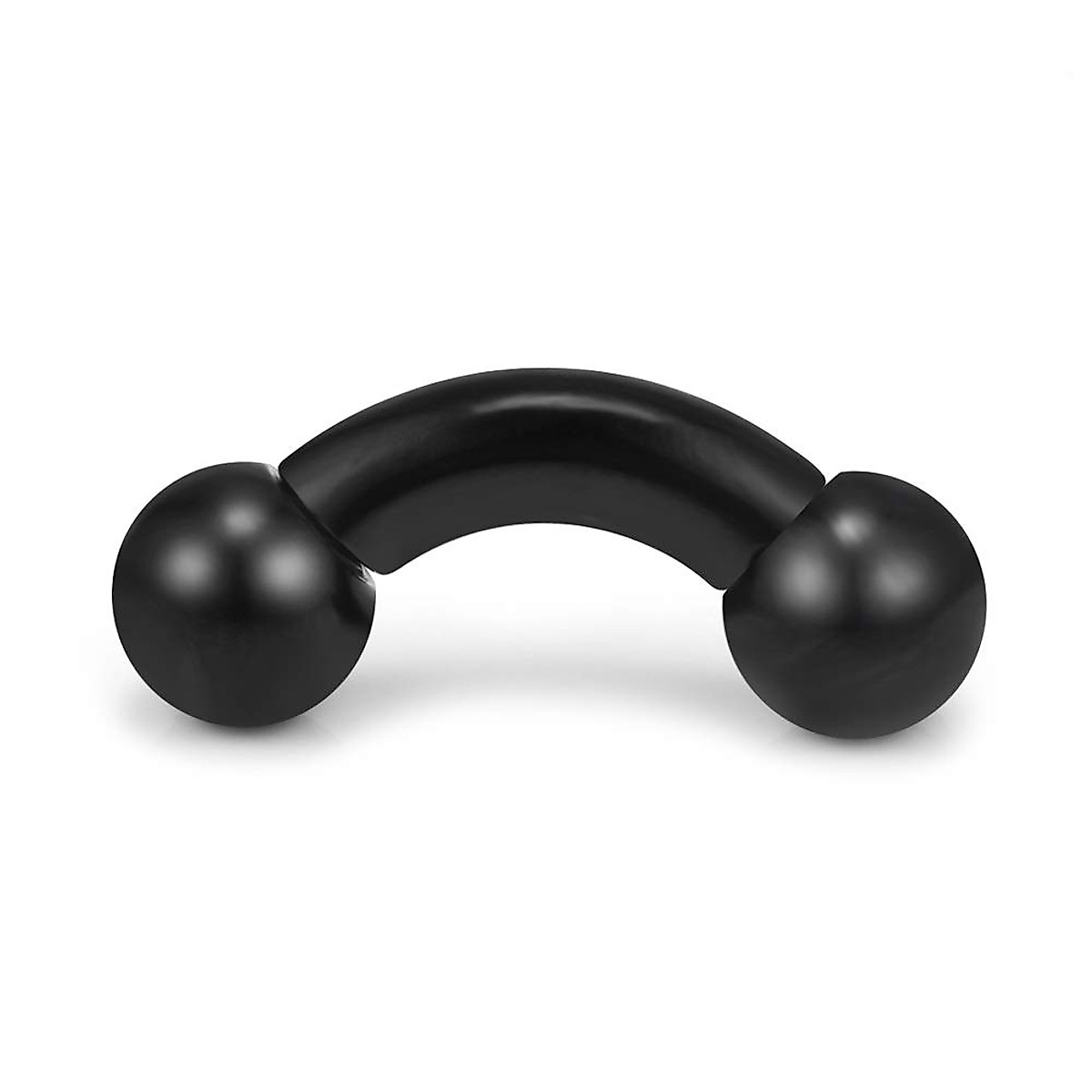 Ruifan Black Plated 316L Surgical Steel Internally Threaded Bent Curved Barbell 2G 5/8 Inch