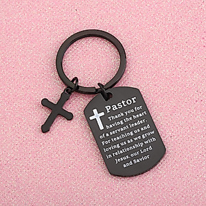 FEELMEM Pastor Appreciation Gift Religious Jewelry Pastor Thank You Keychain Church Gift Christian Preacher Gift Church Minister Gift (Pastor-ky)
