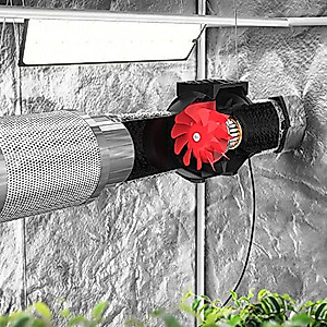 iPower 6 Inch 395 CFM Inline Duct Ventilation Fan with Variable Speed Controller HVAC Blower for Hydroponics/Grow Tent/Indoor Garden