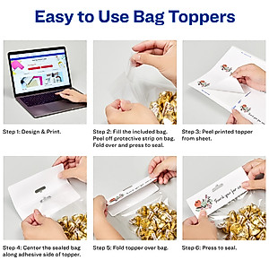 Avery Printable Bag Toppers for Laser & Inkjet Printers, Bags Included, 1.75" x 5", Pack of 40 (22801)