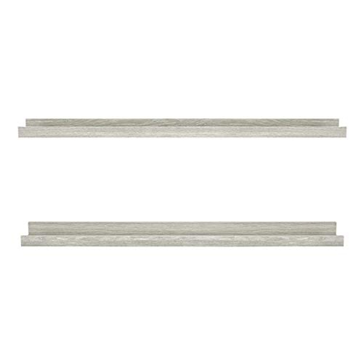 MCS Picture Ledge Shelf, Room Decor Floating Shelf, Gray Woodgrain, 35 Inch, Set of 2