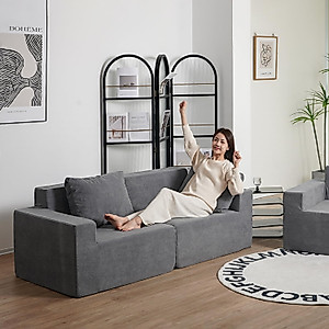 N&V Foam Sofa, Made with All Foam, Great for Livingroon and Bedroom (Grey, Love Seat)