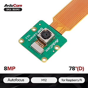 Arducam for Raspberry Pi Camera, 8MP IMX219 Auto Focus Camera Module with Motorized Lens, Software Precise Manual Focus for Raspberry Pi 5/4B/3B+, Zero, Zero 2w