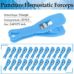 Body Piercing Clamps Tool - Usiriy 25PCS Disposable Triangle Body Piercing Needle Slot Forcep Clamp Piercing Clip Puncture Hemostatic Forceps Ear Nose Lip Navel Piercing Supplies Blue Plier (Triangle)