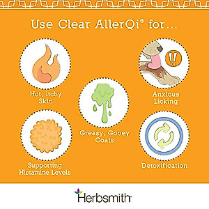 Herbsmith Clear Allerqi – Allergy Aid for Cats & Dogs – Pet Allergy Support – Anti Itch Pills for Dogs & Cats - 90 Tablet