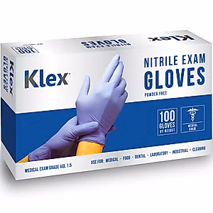 Klex Nitrile Exam Gloves - Medical Grade, Powder Free, Rubber Latex Free, Disposable Examination Grade Glove, Strong 3.5mil, Food Safe, Lavender S Small, Box of 100