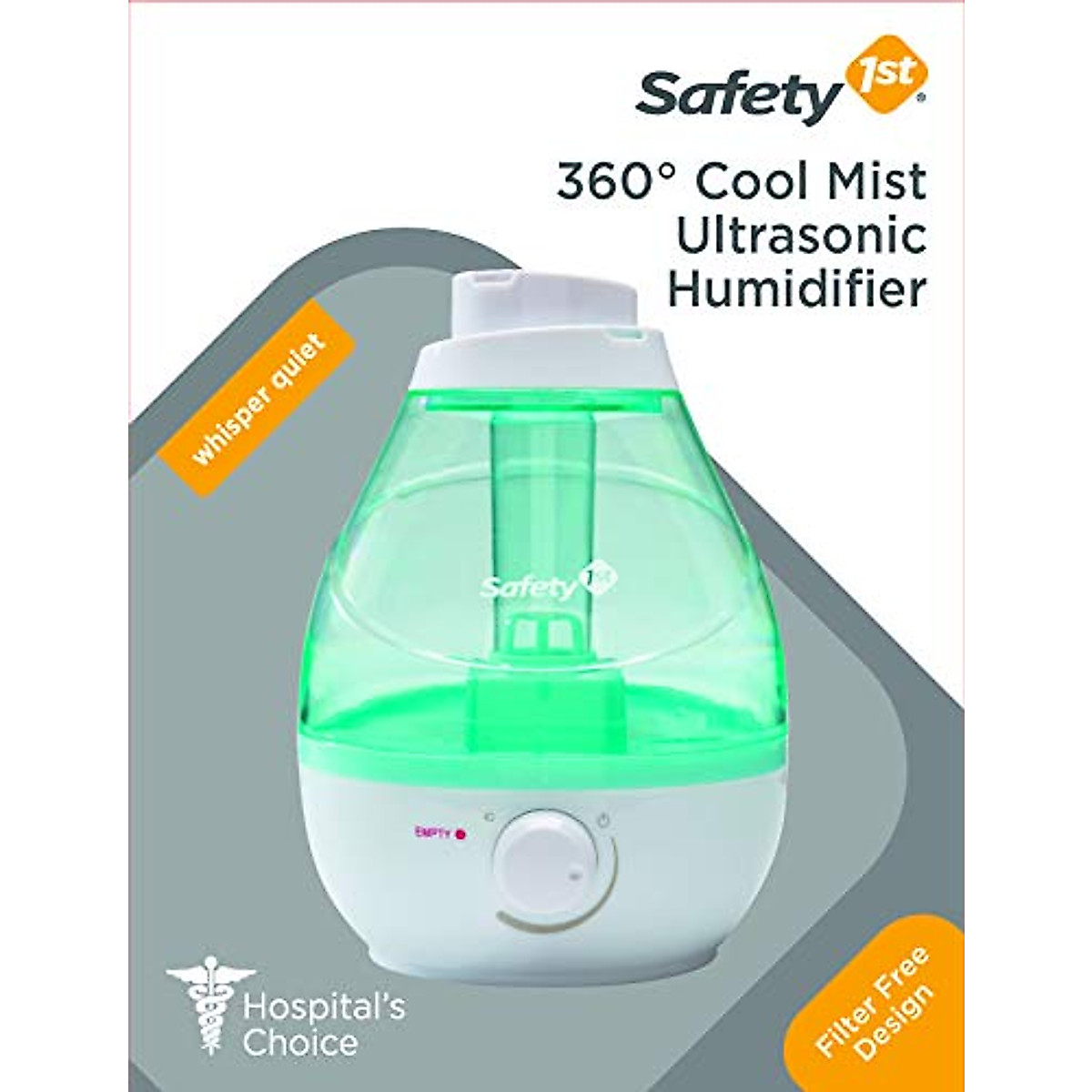 Safety 1st 360 Degree Cool Mist Ultrasonic Humidifier, Seafoam