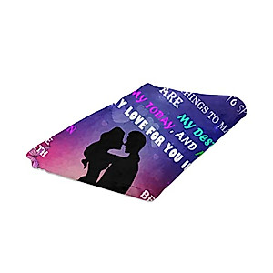 Valentine's Day to My Husband Gifts Blanket Soft Fleece Throw Blanket Cozy Fuzzy Warm Flannel Blankets for Women Men for Couch Bed Sofa All Season Gift