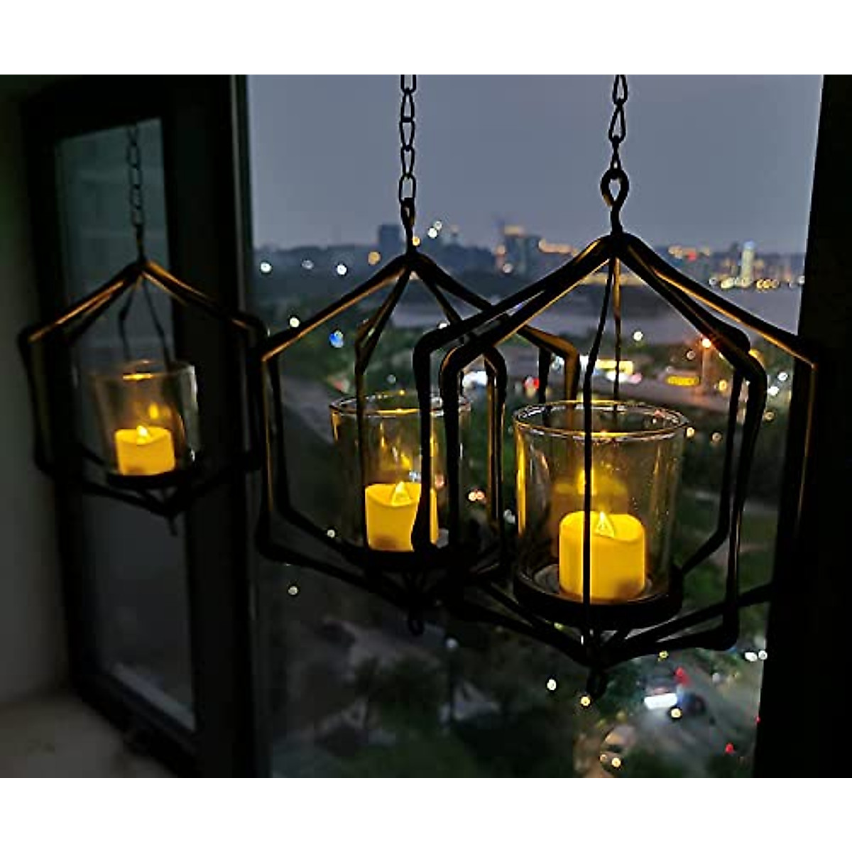 YHP Battery Operated Flameless Flickering Candle, Realistic and Bright LED Tea Light for Wedding, Table, Halloween, Christmas and Festival Celebration, Pack of 12 in Warm White.…