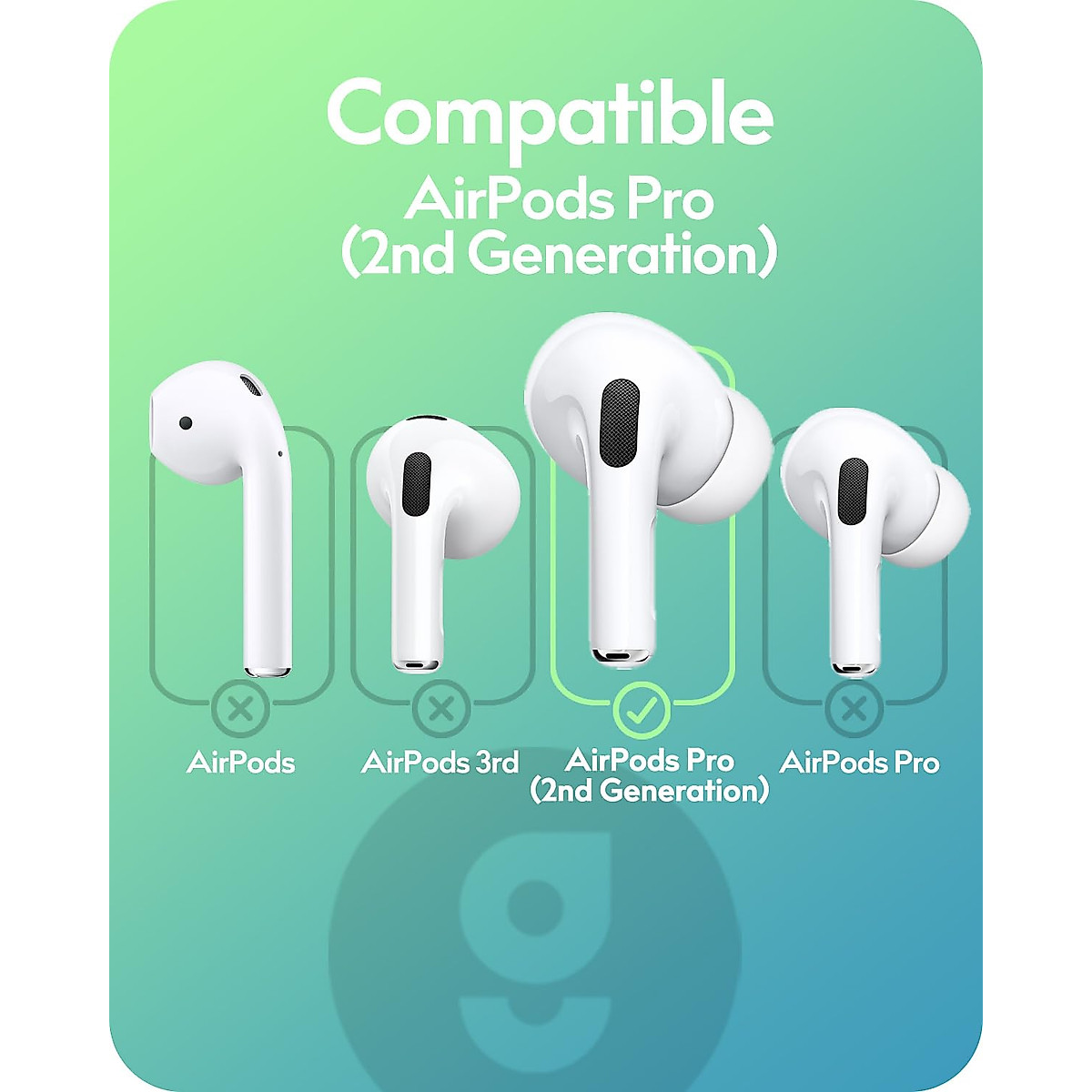 Gcioii 3 Pairs for AirPods Pro 2 Ear Hooks Covers [Added Storage Pouch] Anti-Slip Accessories Compatible with Apple AirPods Pro 2nd Generation (White)