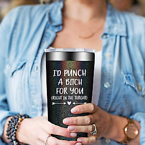 BIRGILT I'd Punch A B for You Gifts - Best Friend Gift for Women - Sisters Gifts from Sister - Christmas, Birthday, Friendship Gifts for Women Friends - Best Friend Tumbler