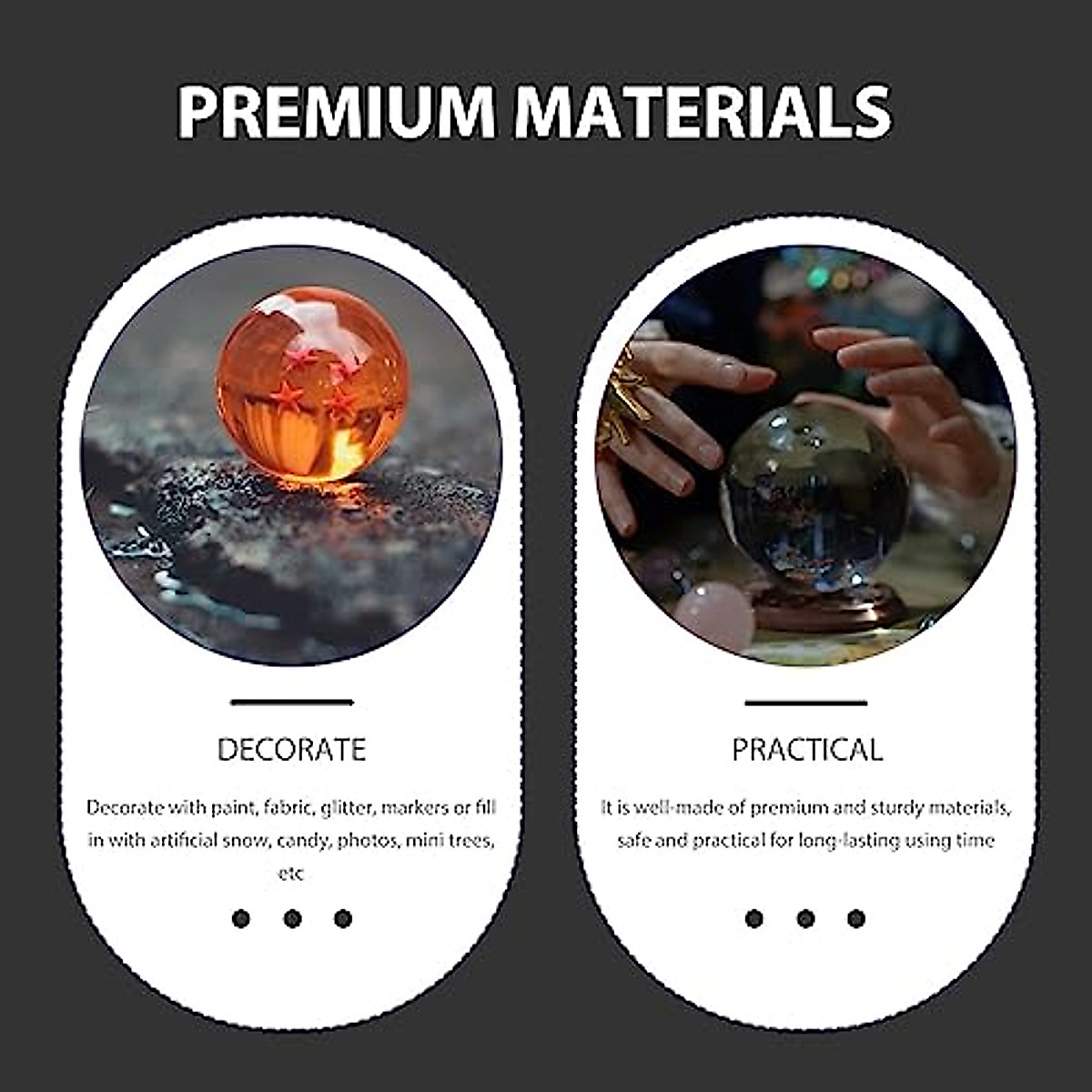 Plastic Snow Globe 10Pcs DIY Clear Plastic Snow Globe Water Globe with Screw Off Cap 2.75 Inch Empty Water Snow Globes for Crafts Christmas Home Decor Snow Globe Kit