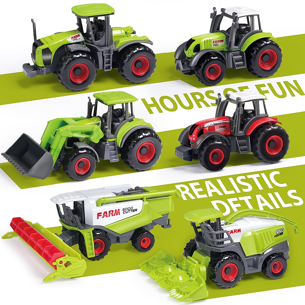 Oriate Farm Tractor Toys Vehicle with Farm Animals & Activity Play Mat, 38Pcs Educational Realistic Kid's DIY Farm Diecast Set, Kids Tractors Trailer Sprayer Cow Animal Toy Birthday Gift