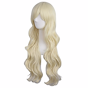 MapofBeauty 28 Inch/70 cm Charming Women Long Curly Full Hair Wig (Light Blonde)