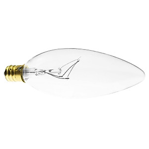 SQXBK 6PCS 120V 60W C32 E12 CTC Clear Candelabra Base Straight Torpedo Tip Chandelier Bulbs Incandescent Chandelier Light Bulbs