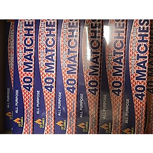 EZ FLAME 6 Boxes in LOT - Wooden Long 11" FIRE Starter Matches 40 in Box Great for Emergency BBQ Grill Barbecue Candle Camping FIREPITS Fireplace, Strike on Box