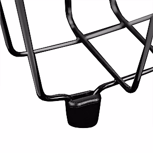 Home Basics Vinyl Coated Wire Dish Drying Rack with Square Utensil Holder, (Black) Countertop Dish Drainer | Padded Feet to Protect Countertops | Dual Side Drinkware Space