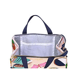 Kate Spade New York Cute Lunch Bag for Women, Large Capacity Lunch Tote, Adult Lunch Box with Silver Thermal Insulated Interior Lining and Storage Pocket, Rise and Shine