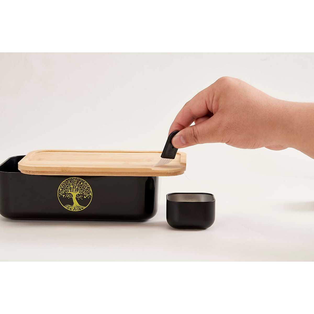 Misecrisa Stash Box with rolling tray - Air-Tight Storage Stash Box with Bamboo Tray - Portable Decorative Box for Herbs (8inch)