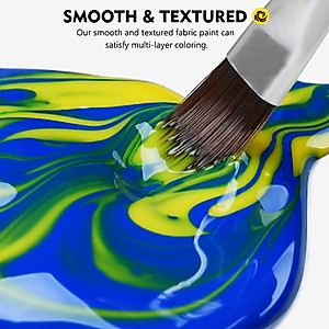 Magicfly Permanent Soft Fabric Paint Set, Set of 14(60ml Each) Textile Paints with 3 Brushes, No Heating Needed & Washable Fabric Paint for Clothes, Canvas, T-Shirts, Jeans, Bags, All DIY Projects