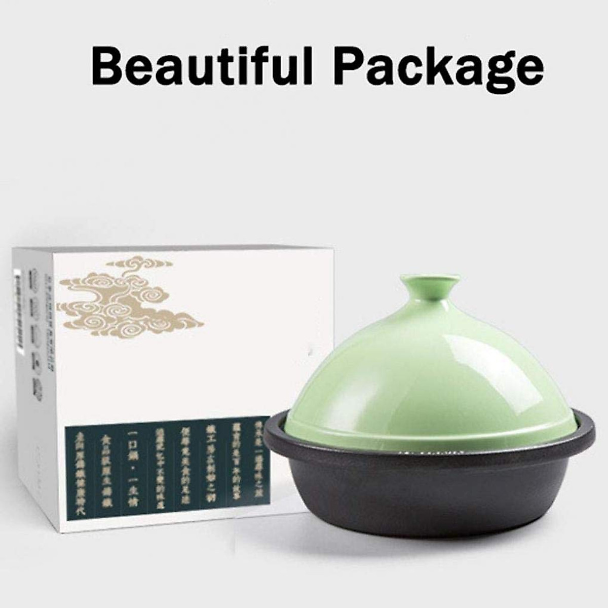 MYYINGBIN 3 Liters Moroccan Tagine Pot Cast Iron Base Ceramic Lid Clay Casserole Suitable for 3-6 People, Pink